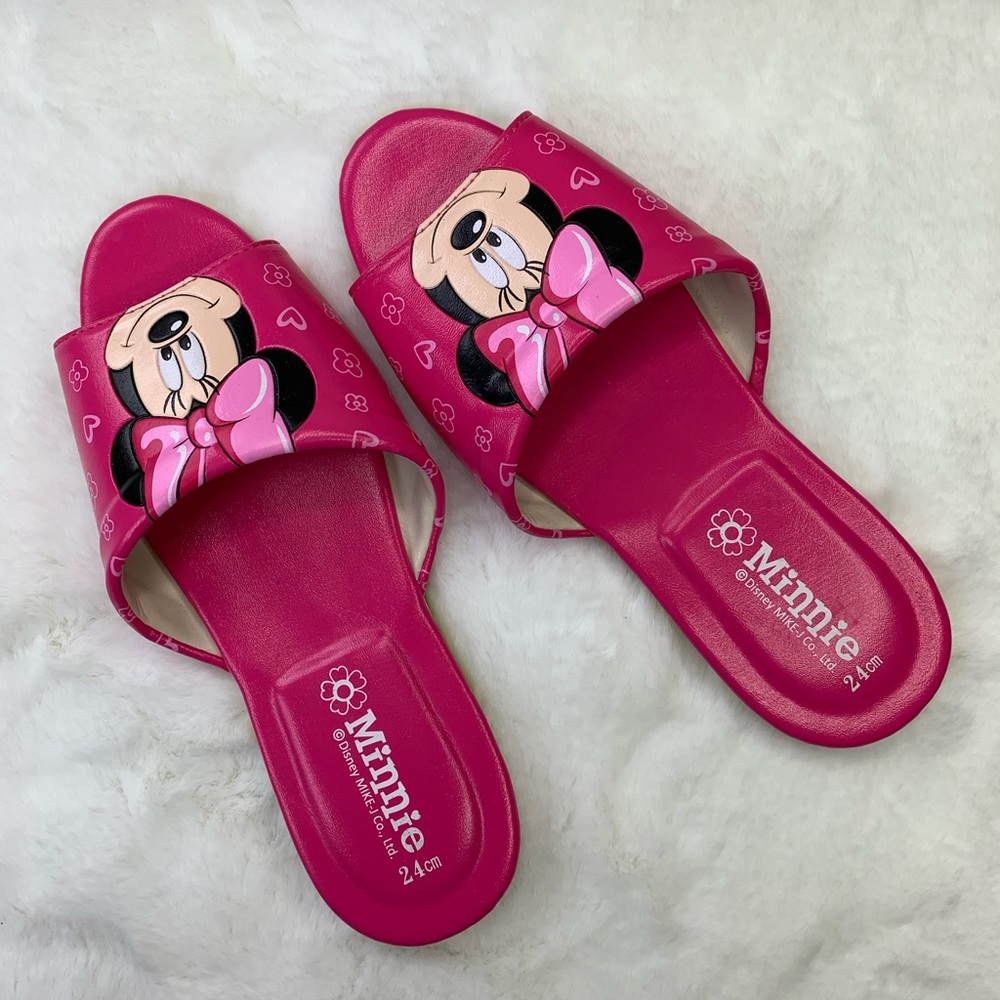 Very Rare And Vintage Minnie Mouse Slippers Pink - Gem